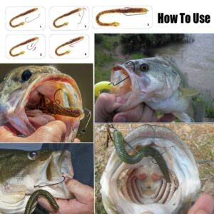 Sougayilang Fishing Hooks High Carbon Steel Worm Soft Bait Jig Fish Hooks with Plastic Box