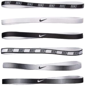 nike women's printed headbands assorted 6pk white/black size one size