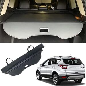 kaungka cargo cover for 13-18 ford escape 2019 cargo cover trunk shielding shade black (updated version:there is no gap between the back seats and the trunk cover)