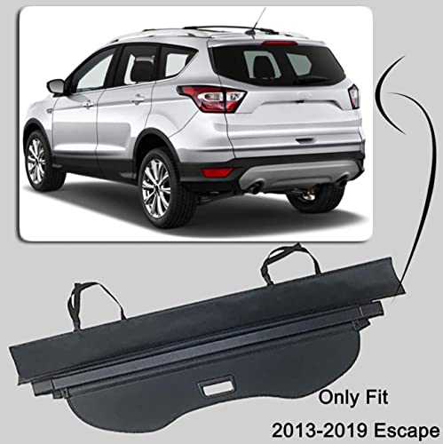 kaungka Cargo Cover for 13-18 Ford Escape 2019 Cargo Cover Trunk Shielding Shade Black (Updated version:There is no gap between The back seats and The trunk cover)