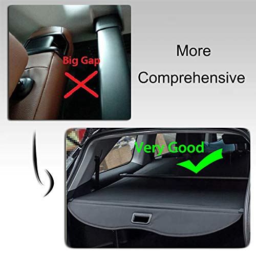 kaungka Cargo Cover for 13-18 Ford Escape 2019 Cargo Cover Trunk Shielding Shade Black (Updated version:There is no gap between The back seats and The trunk cover)