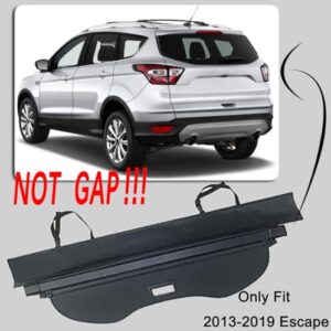 kaungka Cargo Cover for 13-18 Ford Escape 2019 Cargo Cover Trunk Shielding Shade Black (Updated version:There is no gap between The back seats and The trunk cover)