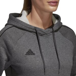 adidas Women's Core 18 Hoodie, Dark Grey Heather/Black, Small