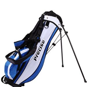 Precise Distinctive Right Handed Junior Golf Club Set for Age 9 to 12 (Height 4'4" to 5') Set Includes: Driver (15"), Hybrid Wood (22*), 2 Irons, Putter, Bonus Stand Bag & 2 Headcovers