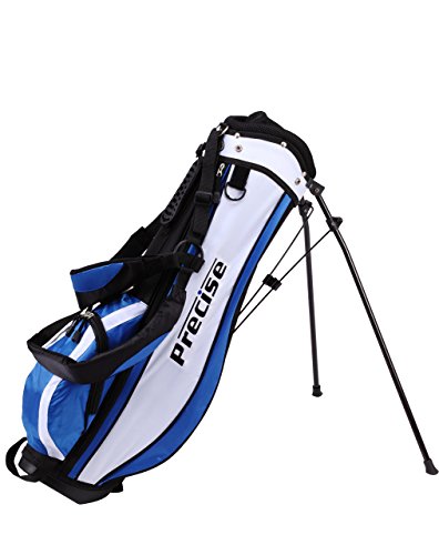 Precise Distinctive Right Handed Junior Golf Club Set for Age 9 to 12 (Height 4'4" to 5') Set Includes: Driver (15"), Hybrid Wood (22*), 2 Irons, Putter, Bonus Stand Bag & 2 Headcovers