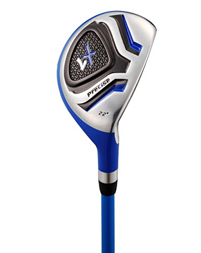 Precise Distinctive Right Handed Junior Golf Club Set for Age 9 to 12 (Height 4'4" to 5') Set Includes: Driver (15"), Hybrid Wood (22*), 2 Irons, Putter, Bonus Stand Bag & 2 Headcovers