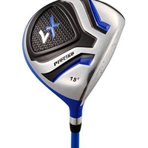 Precise Distinctive Right Handed Junior Golf Club Set for Age 9 to 12 (Height 4'4" to 5') Set Includes: Driver (15"), Hybrid Wood (22*), 2 Irons, Putter, Bonus Stand Bag & 2 Headcovers