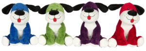 wags and purrs dog 10" plush pet toy with squeaker (green)