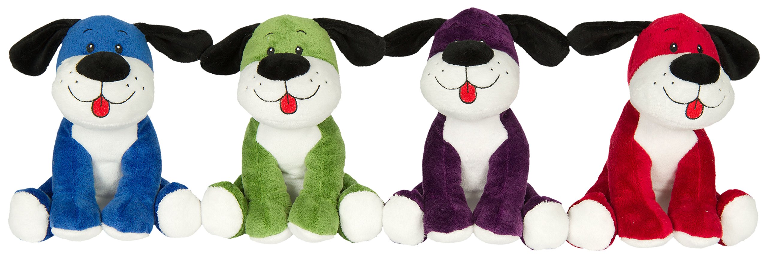 Wags and Purrs Dog 10" Plush Pet Toy with Squeaker (Green)