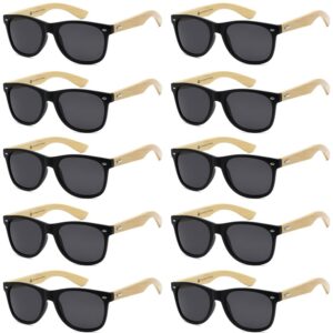 got shades wholesale bamboo sunglasses retro 80's wood sunglasses men-cool sunglasses for men & women-10 pack