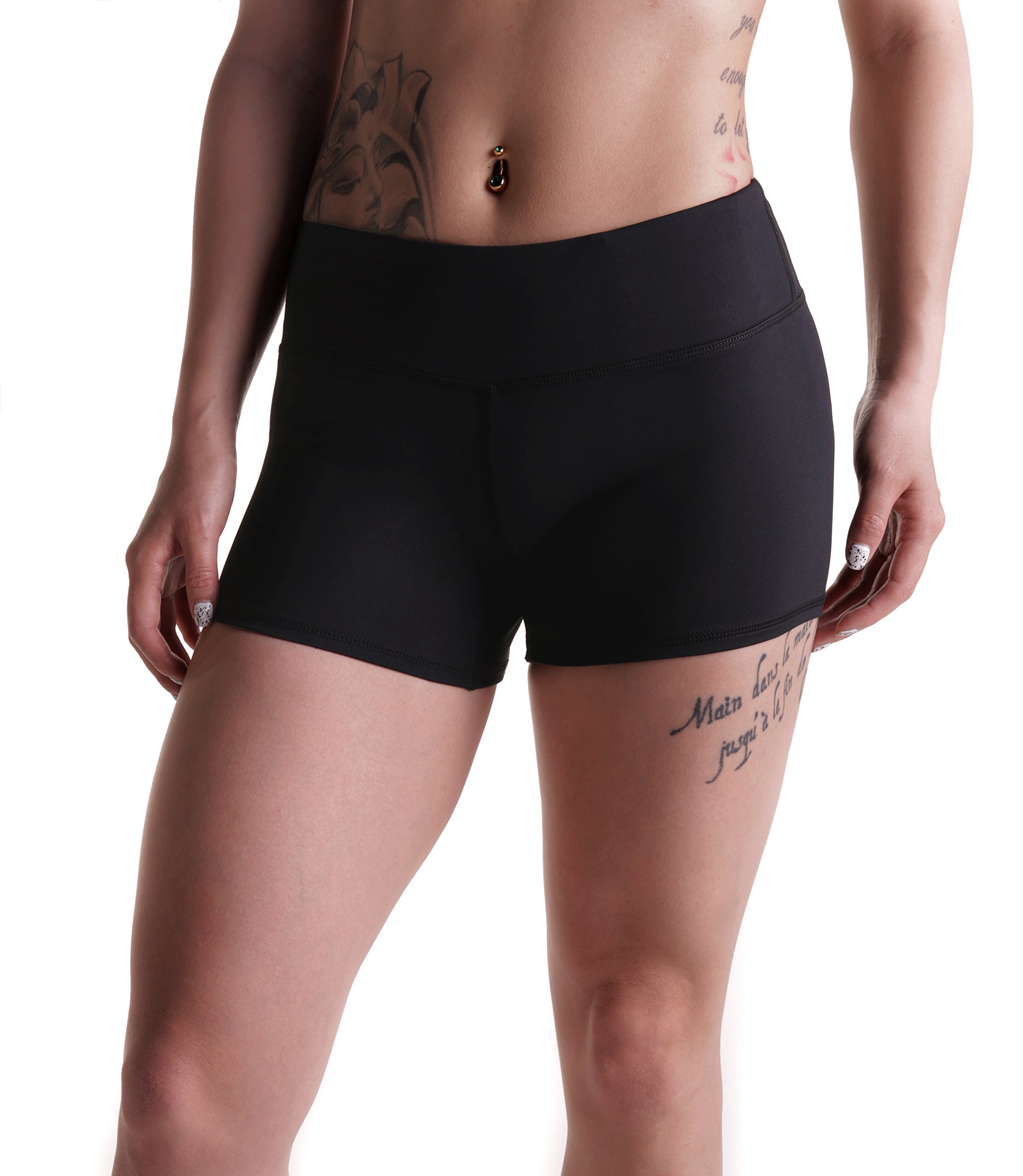 Tough Mode Women's 3" Athletic Workout Volleyball Running WOD Compression shorts Black