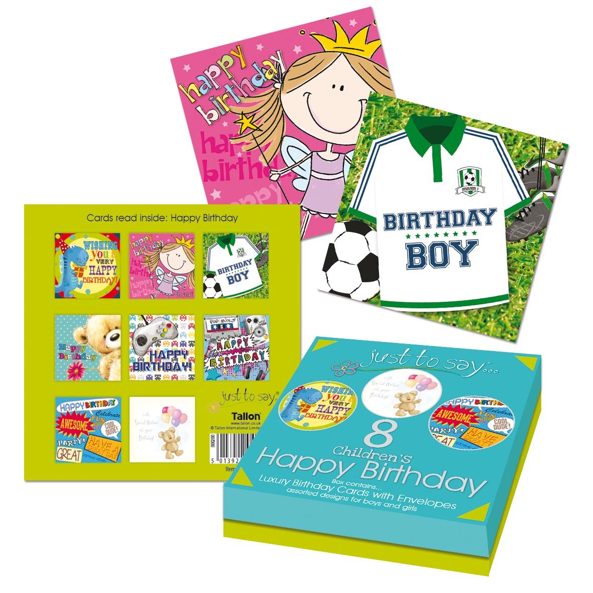 Just to Say Boxed Children's Birthday Card (Pack of 8)