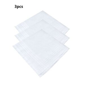 Men's Pure Cotton Handkerchief White Hankies 3PCS