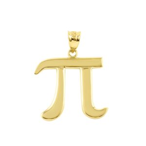 10k yellow gold mathematical pi symbol pendant