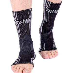 Doc Miller - Ankle Brace for Sprained Ankles, Achilles Tendonitis, Compression Support Sleeves for Women & Men, Best Brace for Pain Relief, Stability & Plantar Fasciitis Sock, 1 Pair, Gray, X-Large