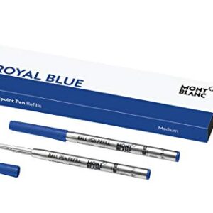 Montblanc Ballpoint Pen Refills (M) Royal Blue 124493 – Refill Cartridges with a Medium Tip for Montblanc Ball Pens – 2 x Blue Ballpoint Refills