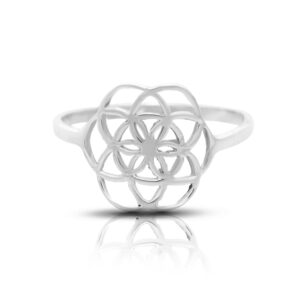 seed of life ring sterling silver 925 sizes us 6 7 8 9 sacred geometry flower of life yoga jewelry (6)