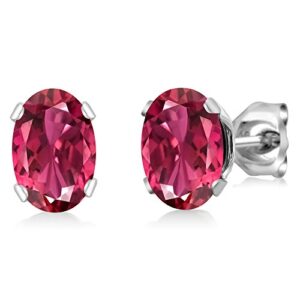 gem stone king 925 sterling silver oval 7x5mm gemstone birthstone stud earrings for women