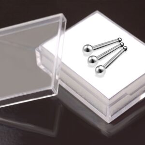 bodyjewellery 3pcs 20g 0.8mm Nose Stud Bone Straight Bar Nostril Ring Surgical Stainless Steel 2mm Ball