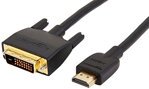 Amazon Basics HDMI-A to DVI (Male) Adapter Cable, Bi-Directional 1080P, Gold-Plated, 3 ft/0.9 m, Pack of 10, Black