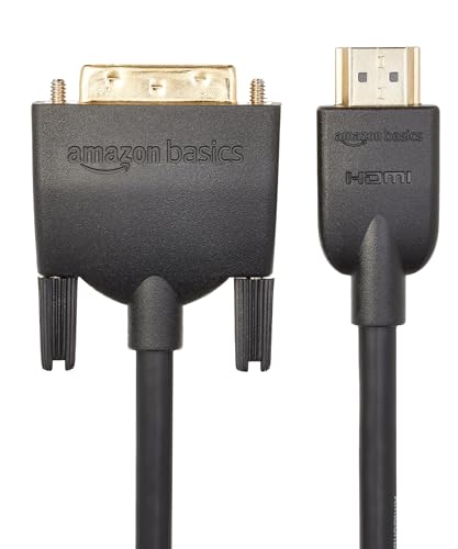 Amazon Basics HDMI-A to DVI (Male) Adapter Cable, Bi-Directional 1080P, Gold-Plated, 3 ft/0.9 m, Pack of 10, Black