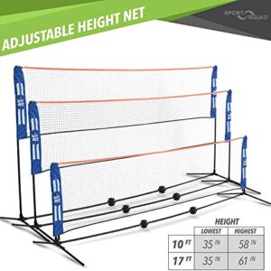 JOOLA HIT MIT Adjustable Height Portable Badminton Net Set - Competition Multi Sport Indoor or Outdoor Net for Playing Pickleball, Kids Volleyball, Soccer Tennis, Lawn Tennis - Easy and Fast Assembly