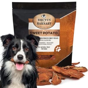 sweet potato slices for dogs - single ingredient grain free dog treats, best high anti-oxidant healthy 100% natural thick cut dried sweet potato dog treats with no added preservatives (2lb)