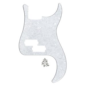 fleor p bass pickguard guitar scratch plate pick guard for 4 string american/mexican standard precision bass style, 4ply white pearl