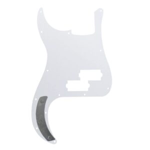 FLEOR P Bass Pickguard Guitar Scratch Plate Pick Guard for 4 String American/Mexican Standard Precision Bass Style, 4Ply White Pearl