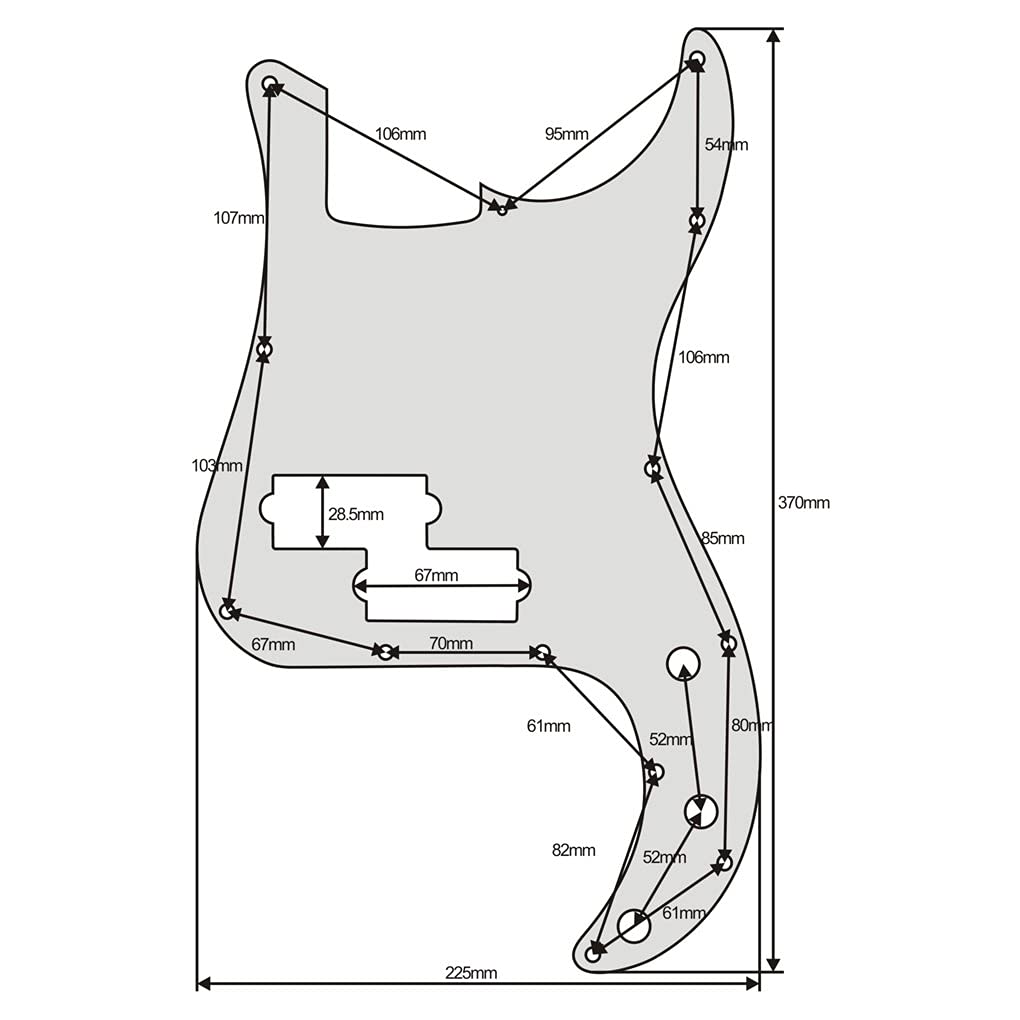 FLEOR P Bass Pickguard Guitar Scratch Plate Pick Guard for 4 String American/Mexican Standard Precision Bass Style, 4Ply White Pearl