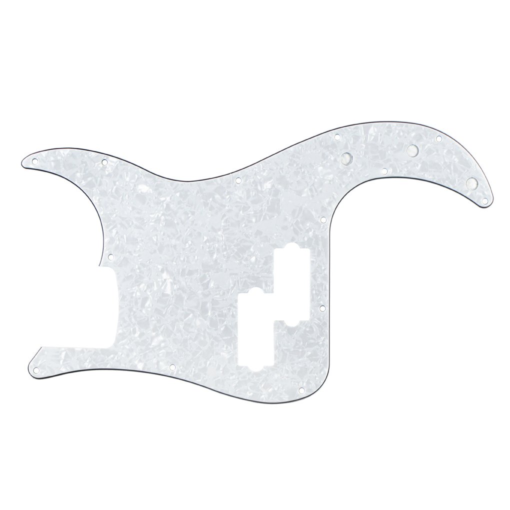 FLEOR P Bass Pickguard Guitar Scratch Plate Pick Guard for 4 String American/Mexican Standard Precision Bass Style, 4Ply White Pearl