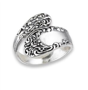 vintage celtic knot spoon victorian style ring sterling silver band size 6