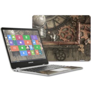 mightyskins skin compatible with samsung chromebook plus 12.3"(2017 - steam punk room | protective, durable, and unique vinyl wrap cover | easy to apply, remove, and change styles | made in the usa