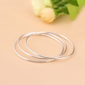 Merdia 925 Sterling Silver Bangle Bracelet Stackable Bangles for Women/Girls | Polished Bangle Bracelets for Women | 925 Sterling Silver Bracelets for Women | Dainty Bracelets for Her