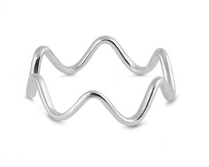 closeoutwarehouse 925 sterling silver high polished wraparound wavy line ring size 7