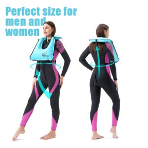 Rrtizan Snorkel Vest, Adults Portable Inflatable Swim Vest Buoyancy Aid Swim Jackets for Men & Women