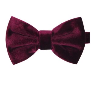 ihomor men's velvet bow tie many colors (vine red)