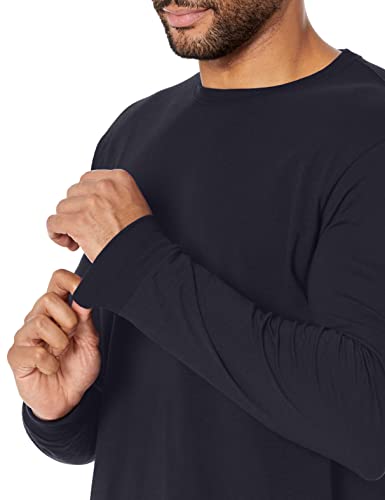 Russell Athletic Mens Dri-power Cotton Blend Long Sleeve Tees, Moisture Wicking, Odor Protection, Upf 30+, Sizes S-3x T-Shirt, Black, Large US