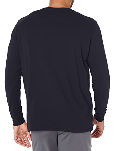 Russell Athletic Mens Dri-power Cotton Blend Long Sleeve Tees, Moisture Wicking, Odor Protection, Upf 30+, Sizes S-3x T-Shirt, Black, Large US