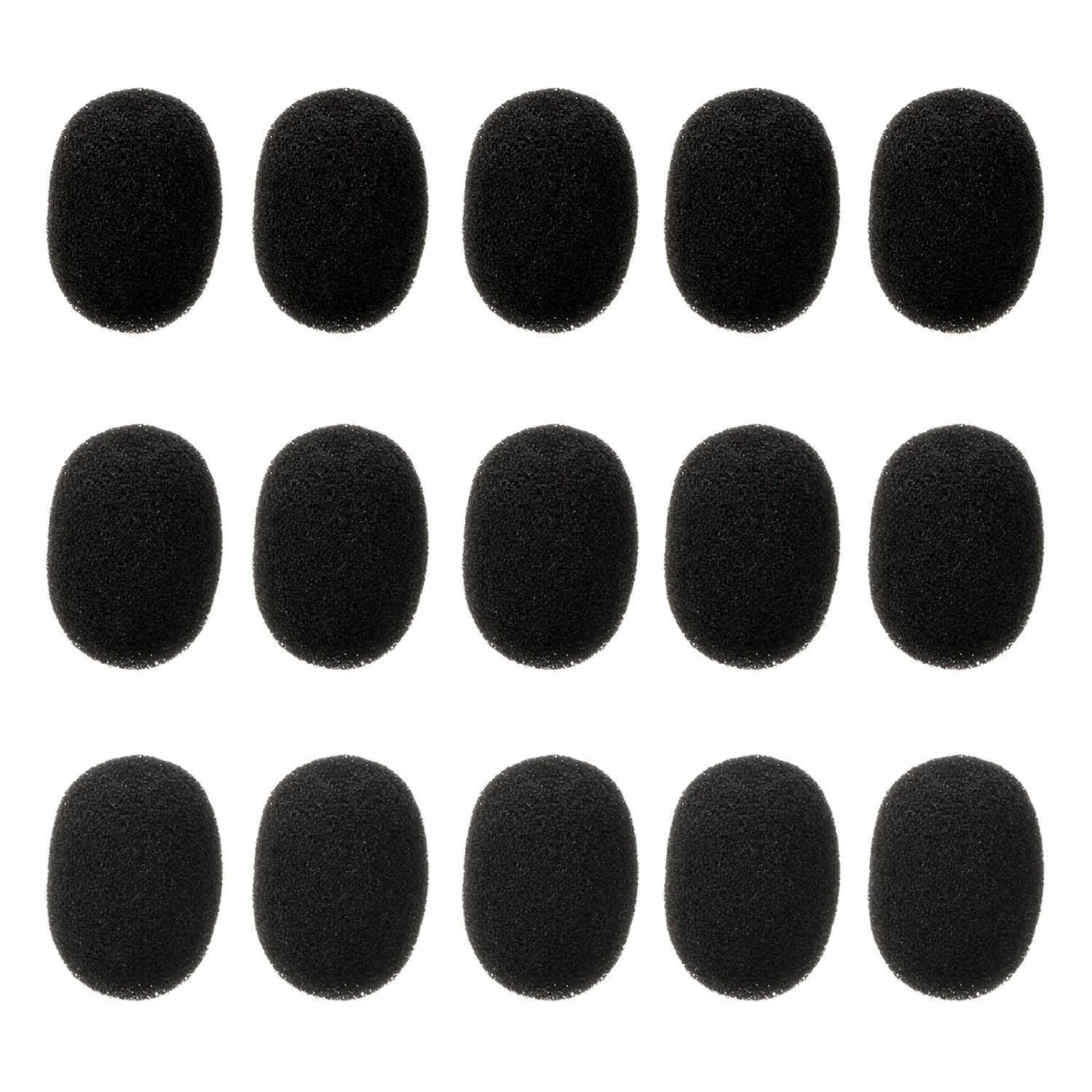 EBOOT 15 Pack Mini Size Lapel Headset Foam Microphone Windscreens, Foam Microphone Covers, Black