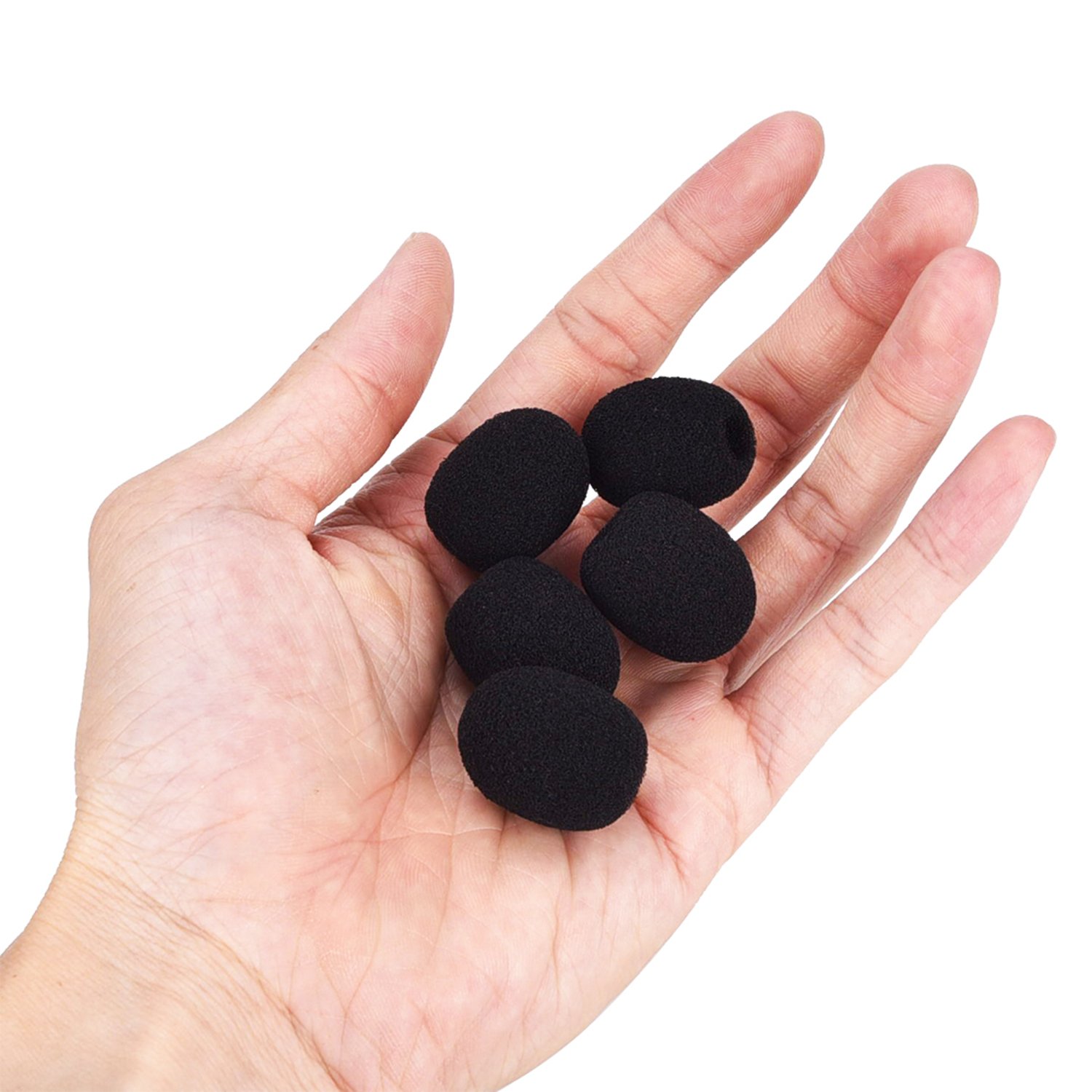 EBOOT 15 Pack Mini Size Lapel Headset Foam Microphone Windscreens, Foam Microphone Covers, Black