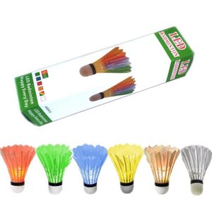 ZHENAN LED Badminton Shuttlecocks Dark Night Glow Birdies Lighting for Outdoor & Indoor Sports Activities (Feather_4pcs)