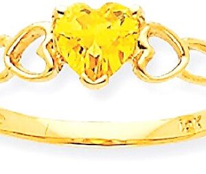 IceCarats 10K Yellow Gold Orange Citrine Heart Love Ring Gemstone Band November Birthstone Jewelry Size 7