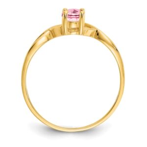 IceCarats 10K Yellow Gold Pink Tourmaline Ring Gemstone Band October Birthstone Jewelry Size 7.00