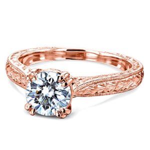 kobelli antique style moissanite engagement ring 1 ctw in 14k rose gold, size 10.5, rose gold