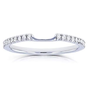 kobelli notched diamond wedding band 1/8 carats (ctw) in 14k white gold, size 7, white gold