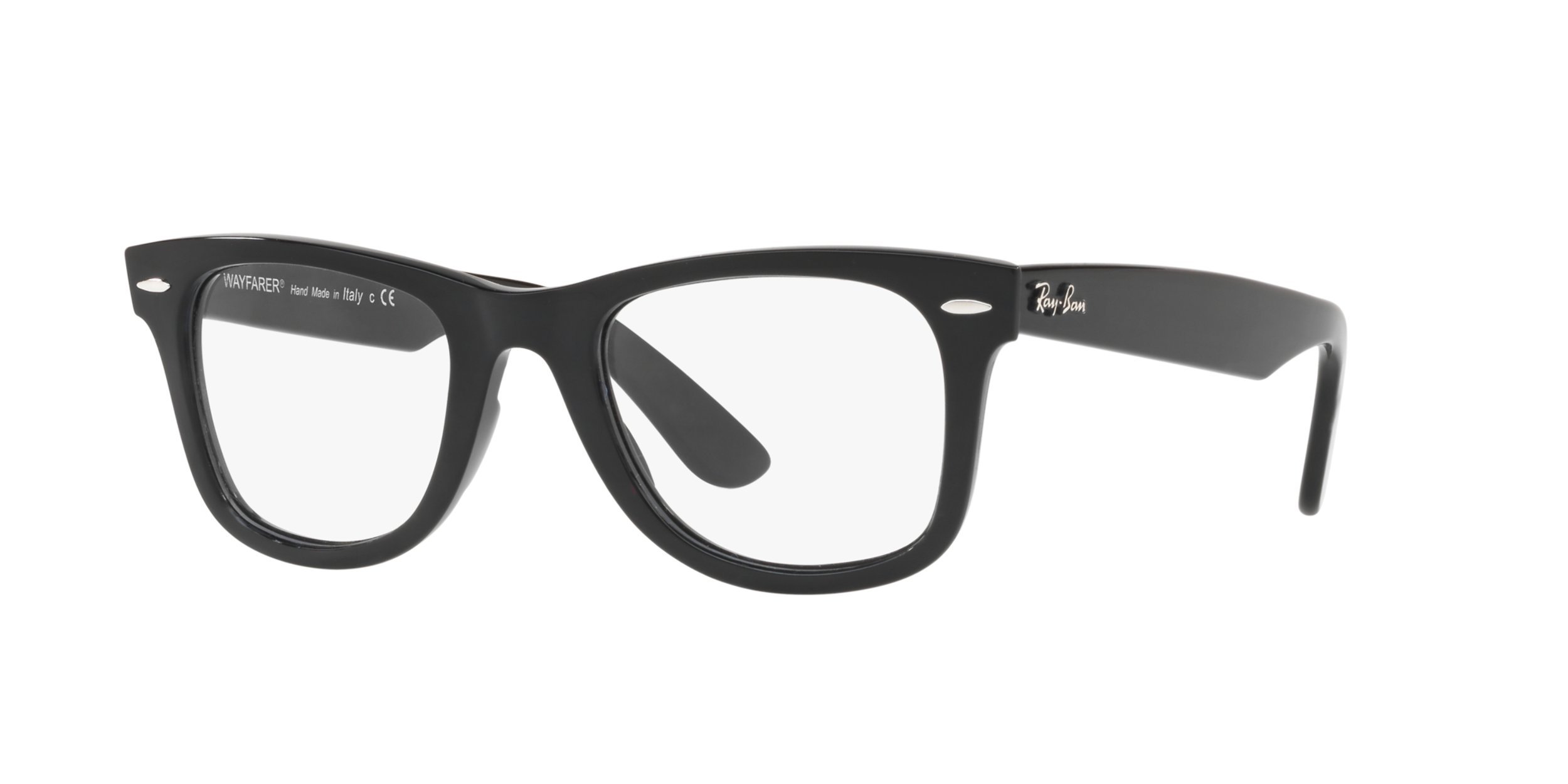 Ray-Ban RX4340V Wayfarer Ease Square Prescription Eyeglass Frames, Black/Demo Lens, 50 mm