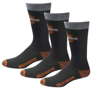 harley-davidson men's ultradri 3 pack poly blend riding socks d99202870-001