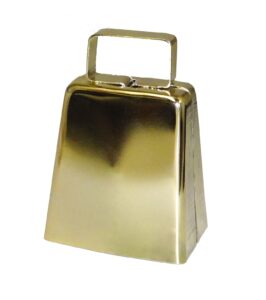 aci party and spirit accessories 236860 gold 3" cowbell cowbell noisemaker, gold metal