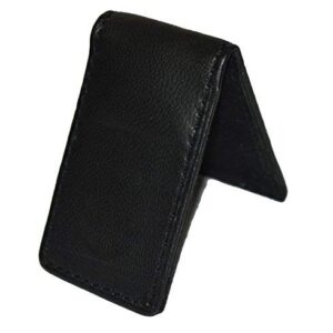 Leatherboss Genuine Leather Slim Magnetic Minimalist Bifold Money Clip Cash Holder Wallet, Black